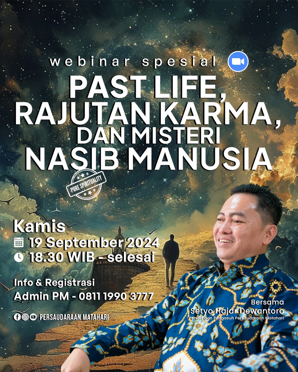 Webinar Past Life, Rajutan Karma, dan Misteri Nasib Manusia - Persaudaraan Matahari