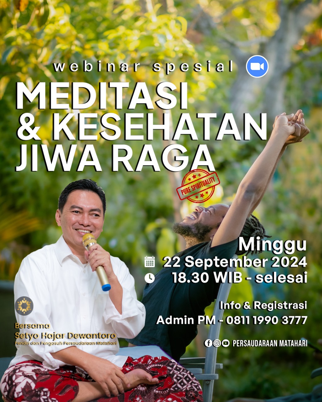Webinar Spesial Meditasi dan Kesehatan Jiwa Raga - Persaudaraan Matahari