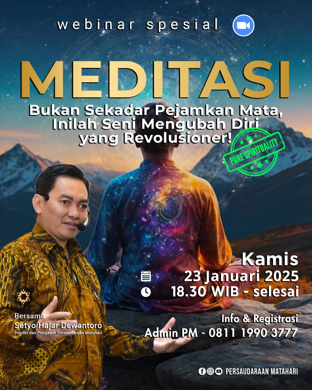 Webinar MEDITASI Bukan Sekadar Pejamkan Mata, Inilah Seni Mengubah Diri yang Revolusioner ...