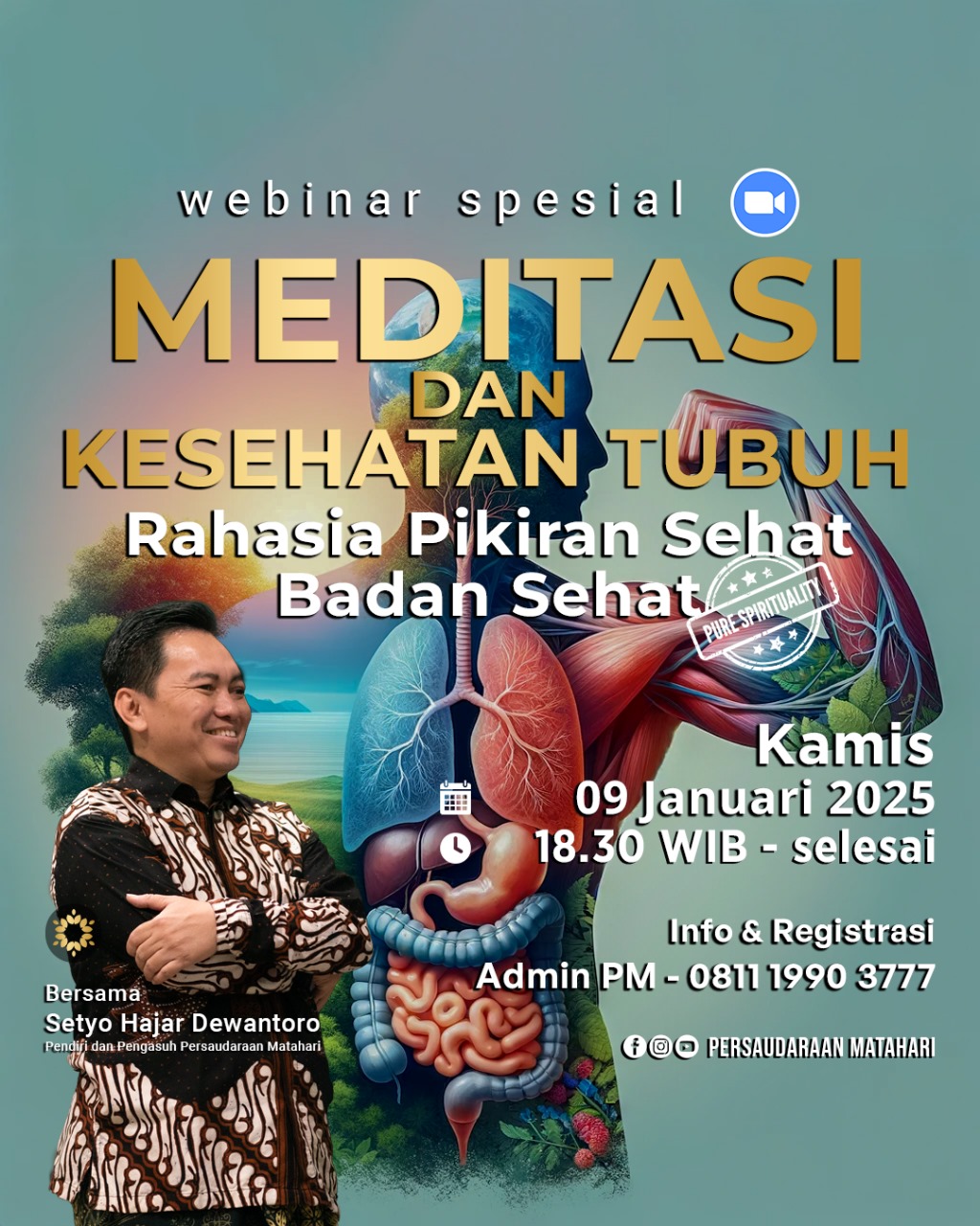 WEBINAR MEDITASI DAN KESEHATAN TUBUH Rahasia Pikiran Sehat Badan Sehat ...